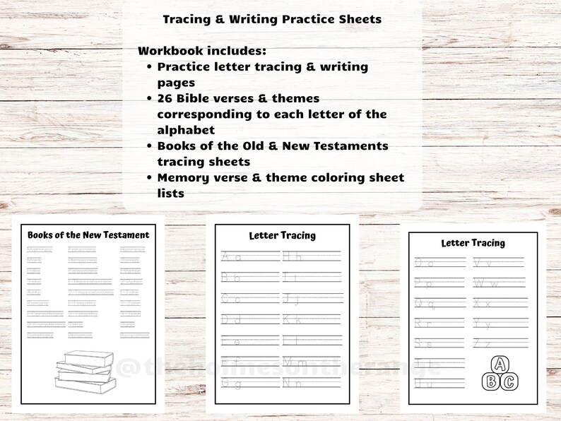 Handwriting Practice Sheets Printable PDF, Bible Verse Theme, Learn ...