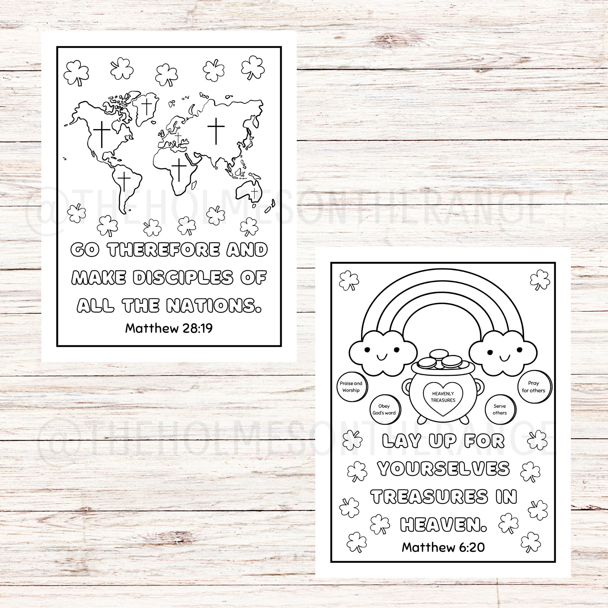 St. Patrick's Day Bible Verse Coloring Pages Activities Bundle ...