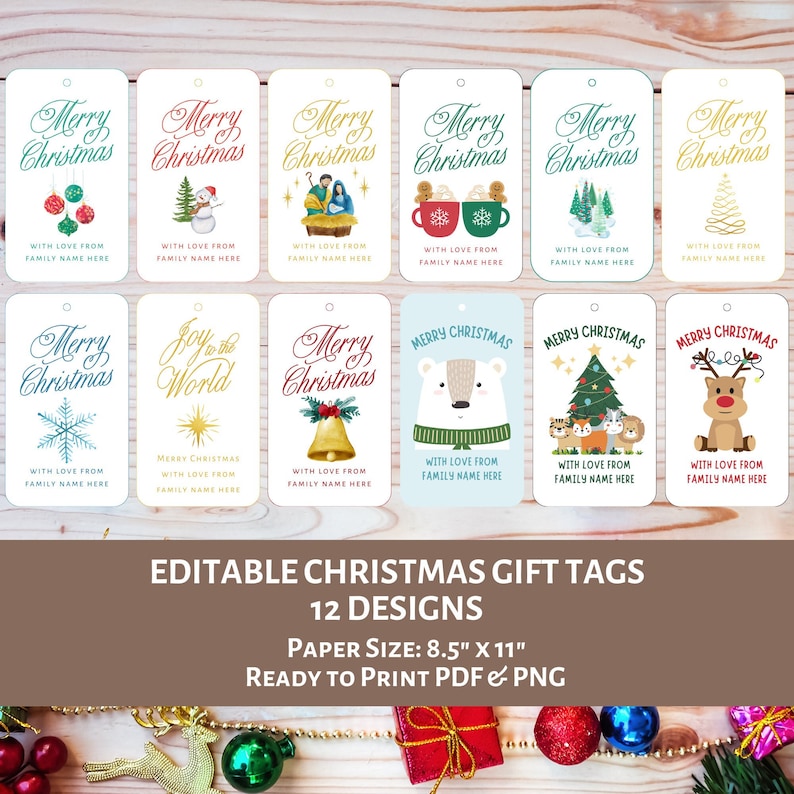 Editable Christmas Gift Tags | Printable Christmas Gift Labels ...