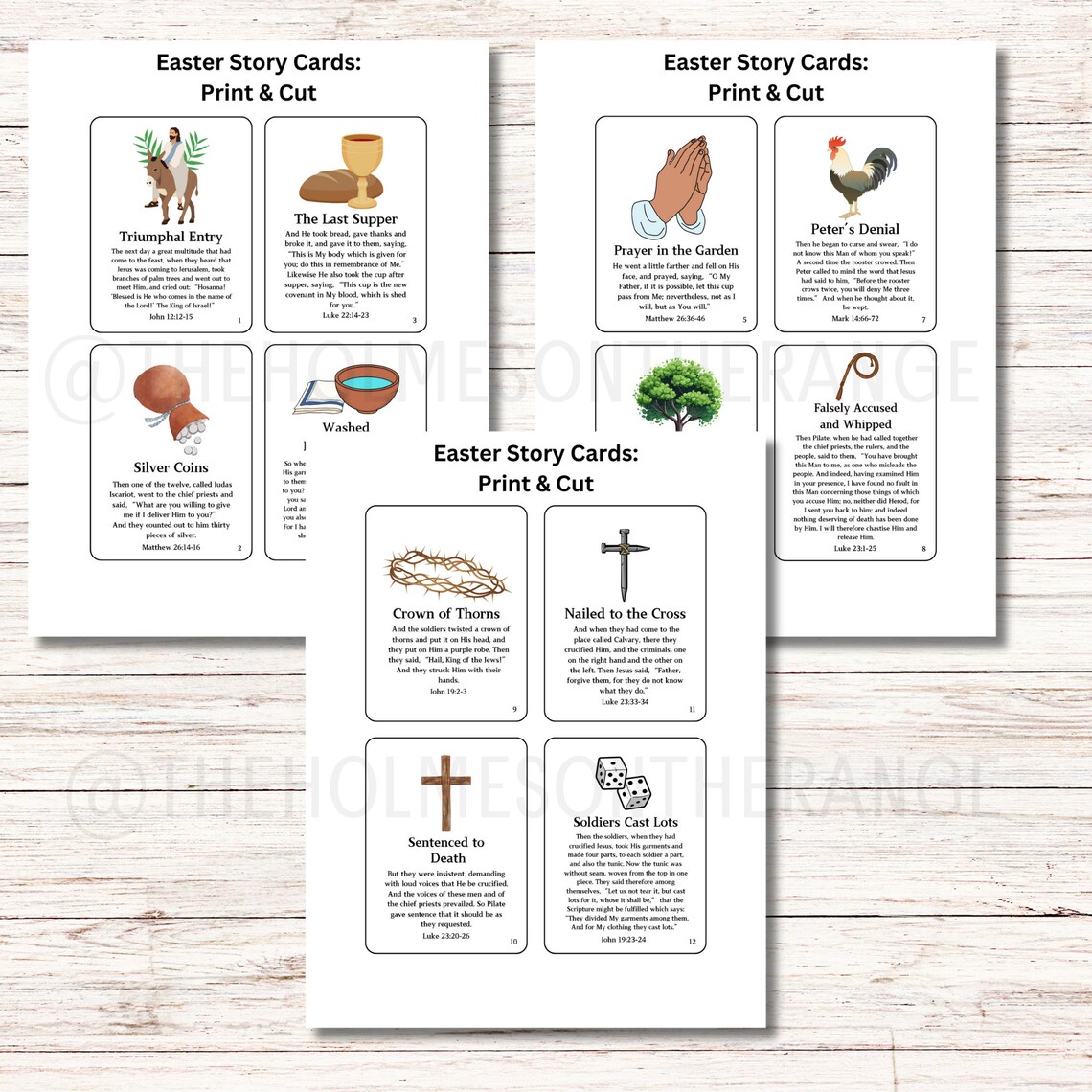 Easter Story Cards and Coloring Book Bundle Holy Week Activity Kids ...