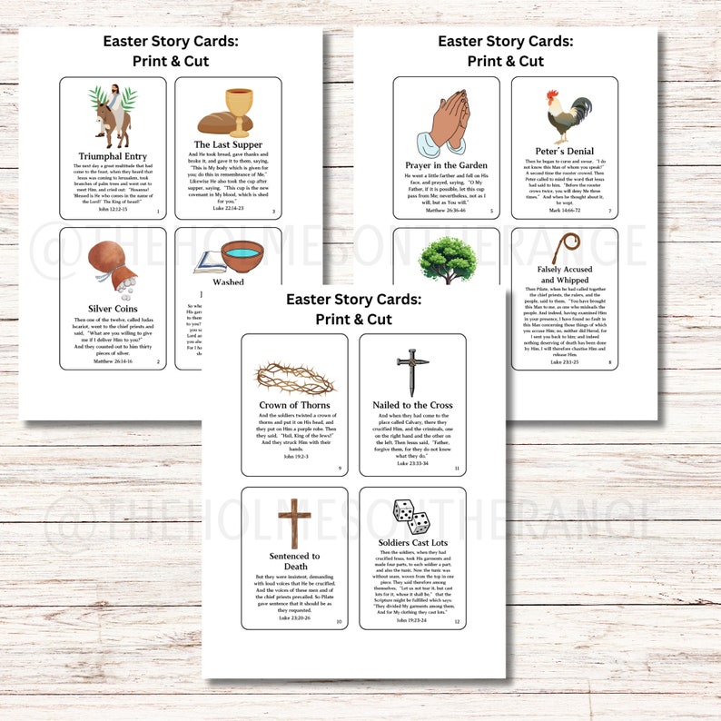 Easter Story Cards and Coloring Book Bundle | Holy Week Activity | Kids ...