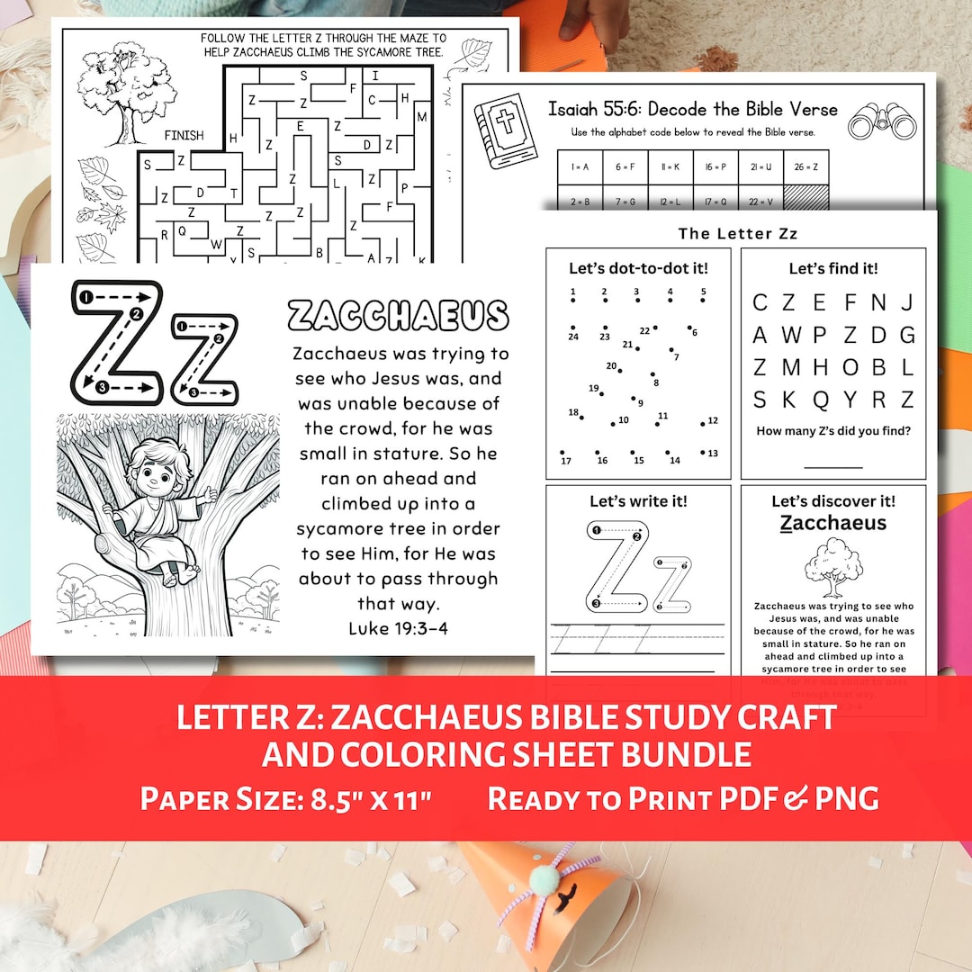 Letter Z Zacchaeus Kids Bible Crafts | Abcs of the Bible Crafts ...