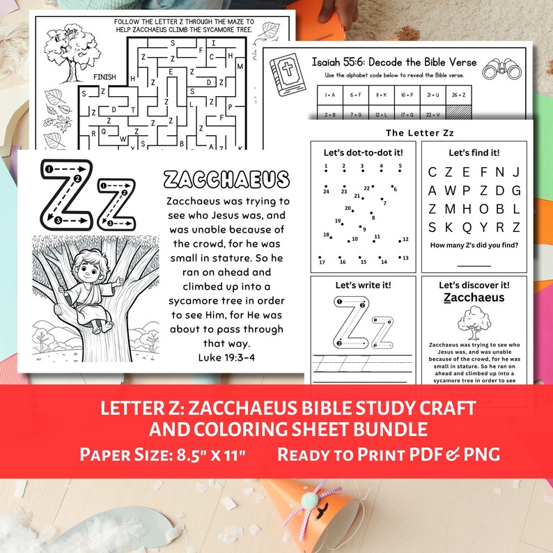 Letter Z Zacchaeus Kids Bible Crafts | Abcs of the Bible Crafts ...
