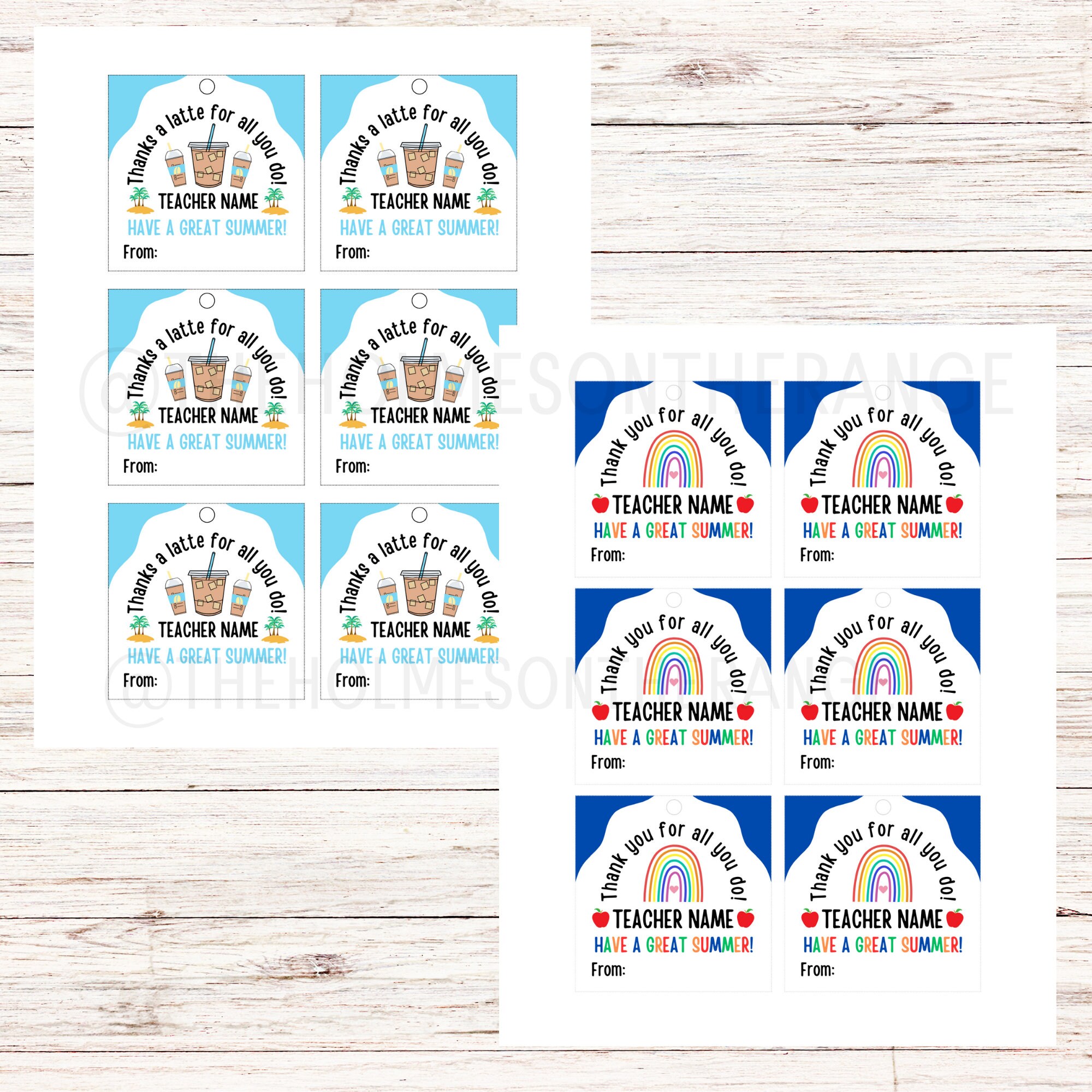 End of the Year Printable Gift Tags for Student Gifts and Teacher Gifts ...