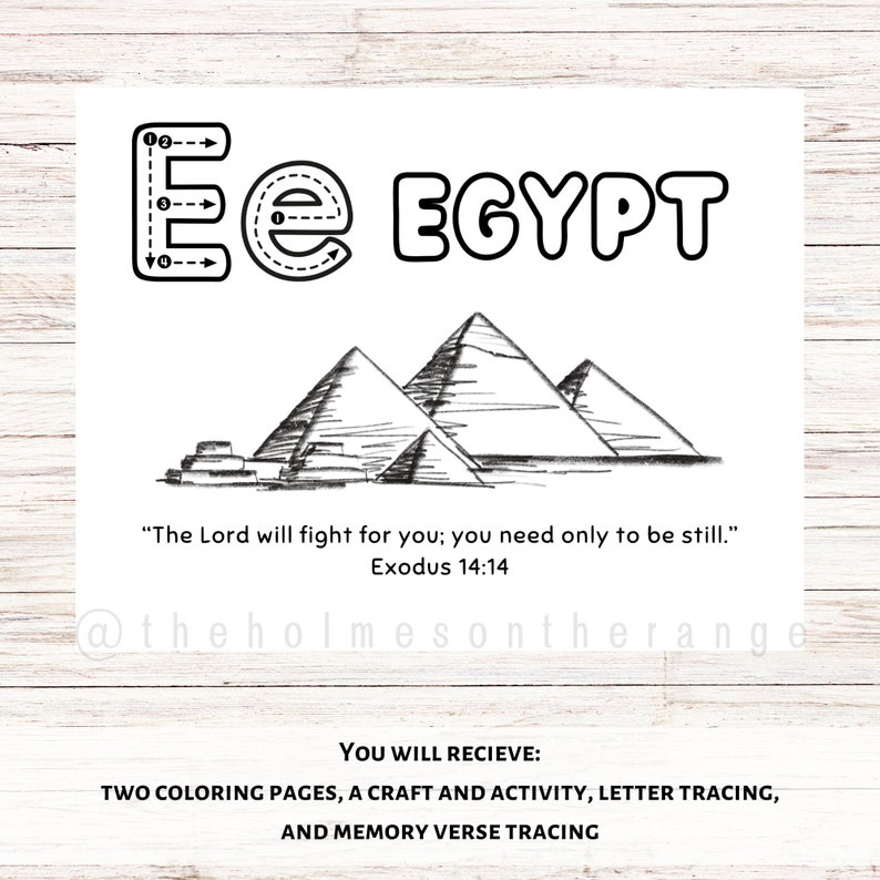 Letter E Egypt Moses Bible Craft for Kids Red Sea Bible Lesson for Kids ...