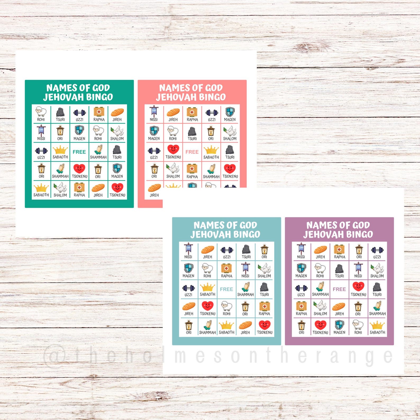 Names of God Coloring Wheel and Bingo Game Hebrew Names of God Kids ...