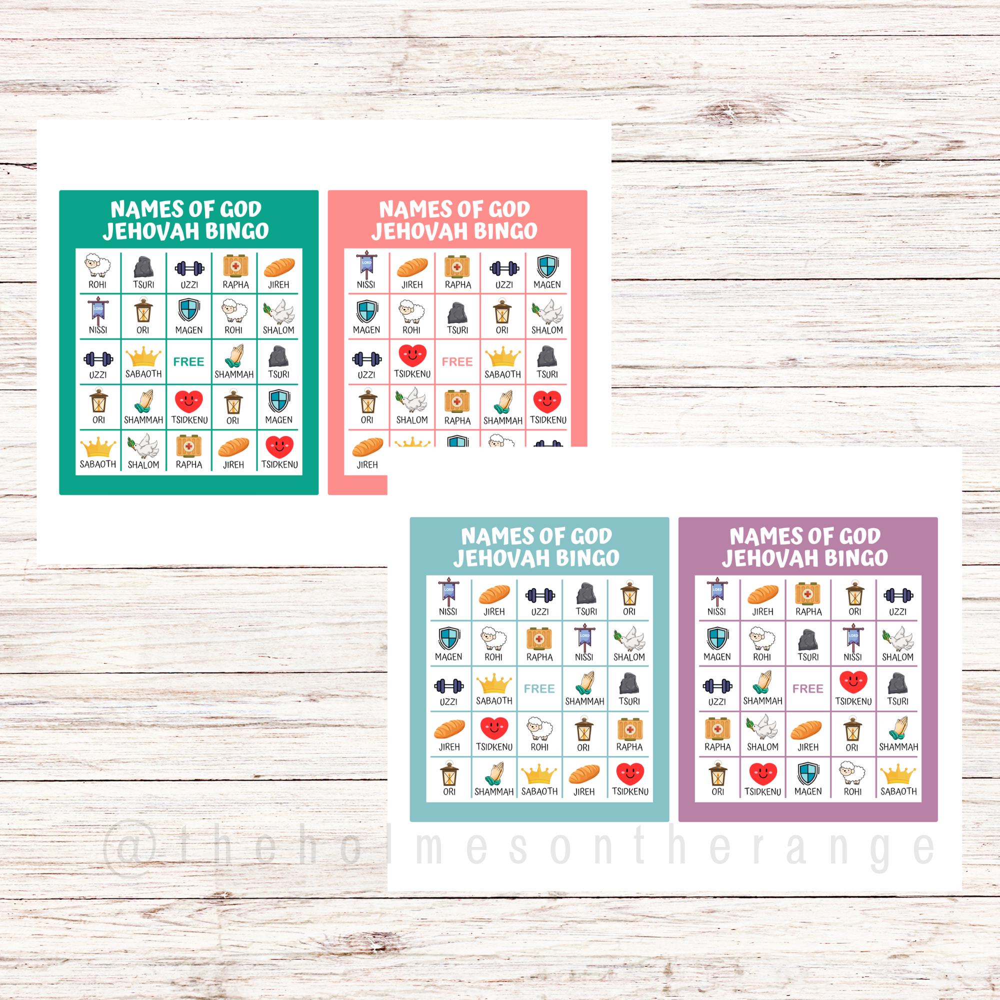 Names of God Coloring Wheel and Bingo Game | Hebrew Names of God | Kids ...