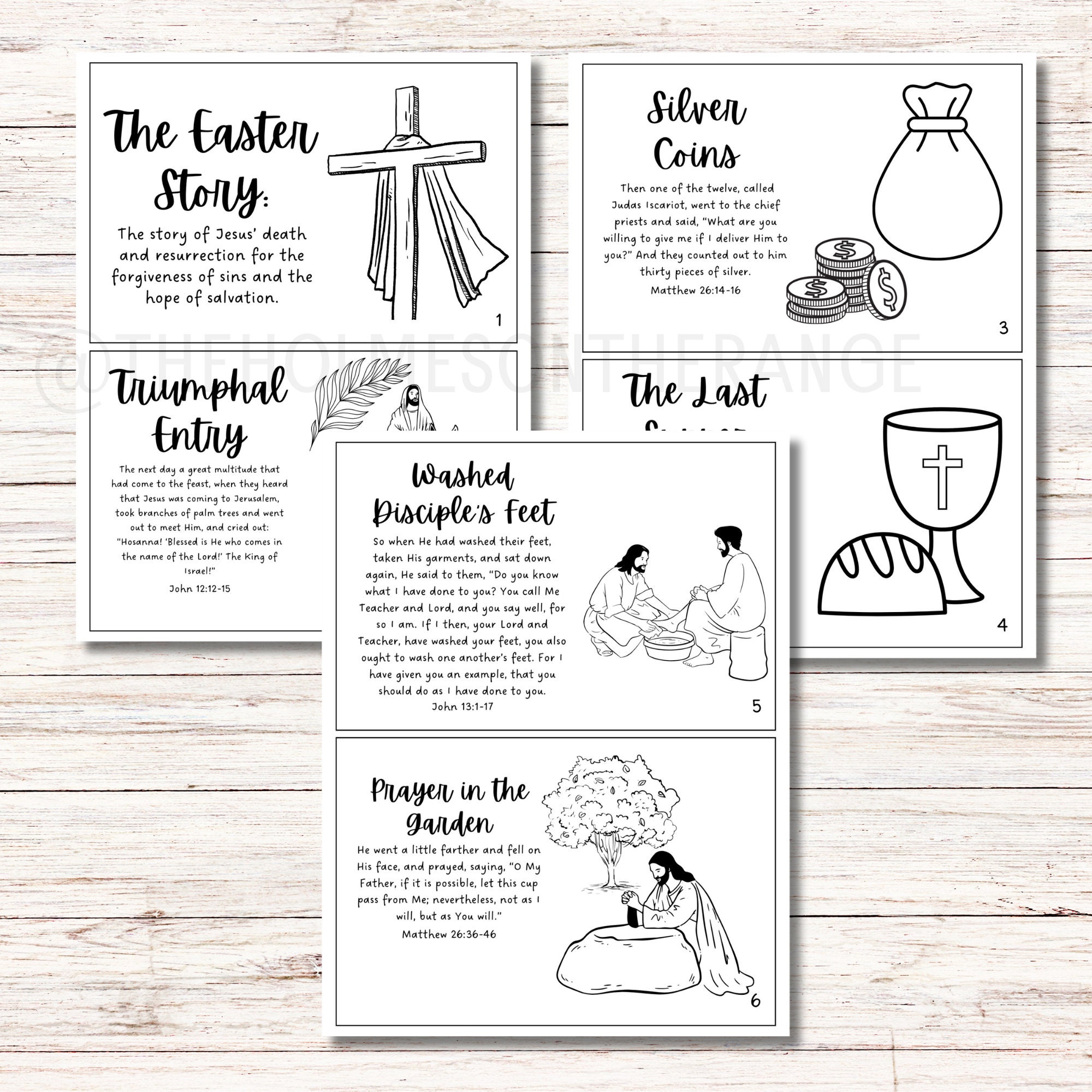 Easter Story Cards and Coloring Book Bundle Holy Week Activity Kids ...