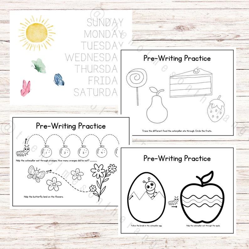 The Very Hungry Caterpillar Activity Bundle | Days of the Week Activity ...