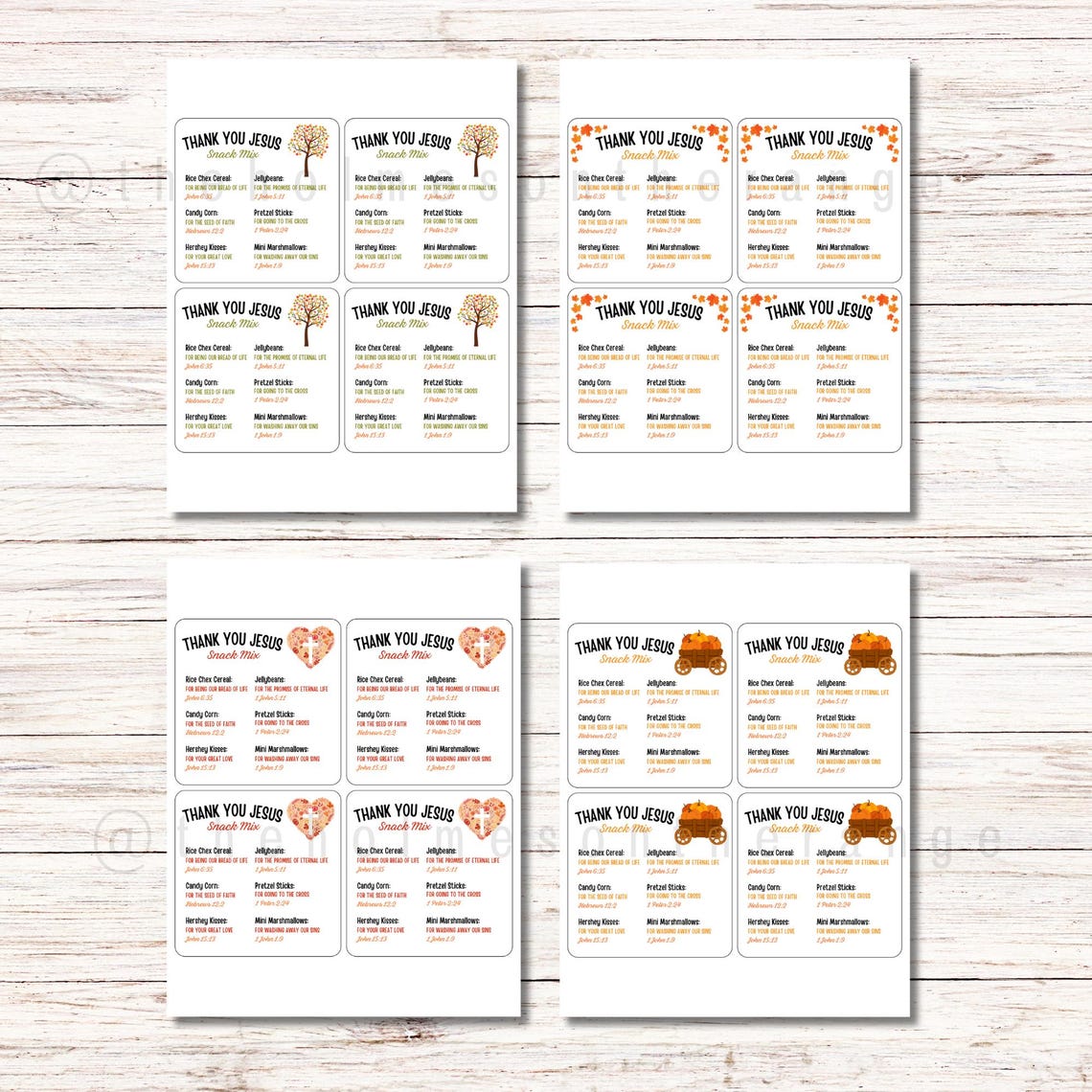 Fall in Love With Jesus Snack Mix Label and Craft Bundle | Thankful for ...