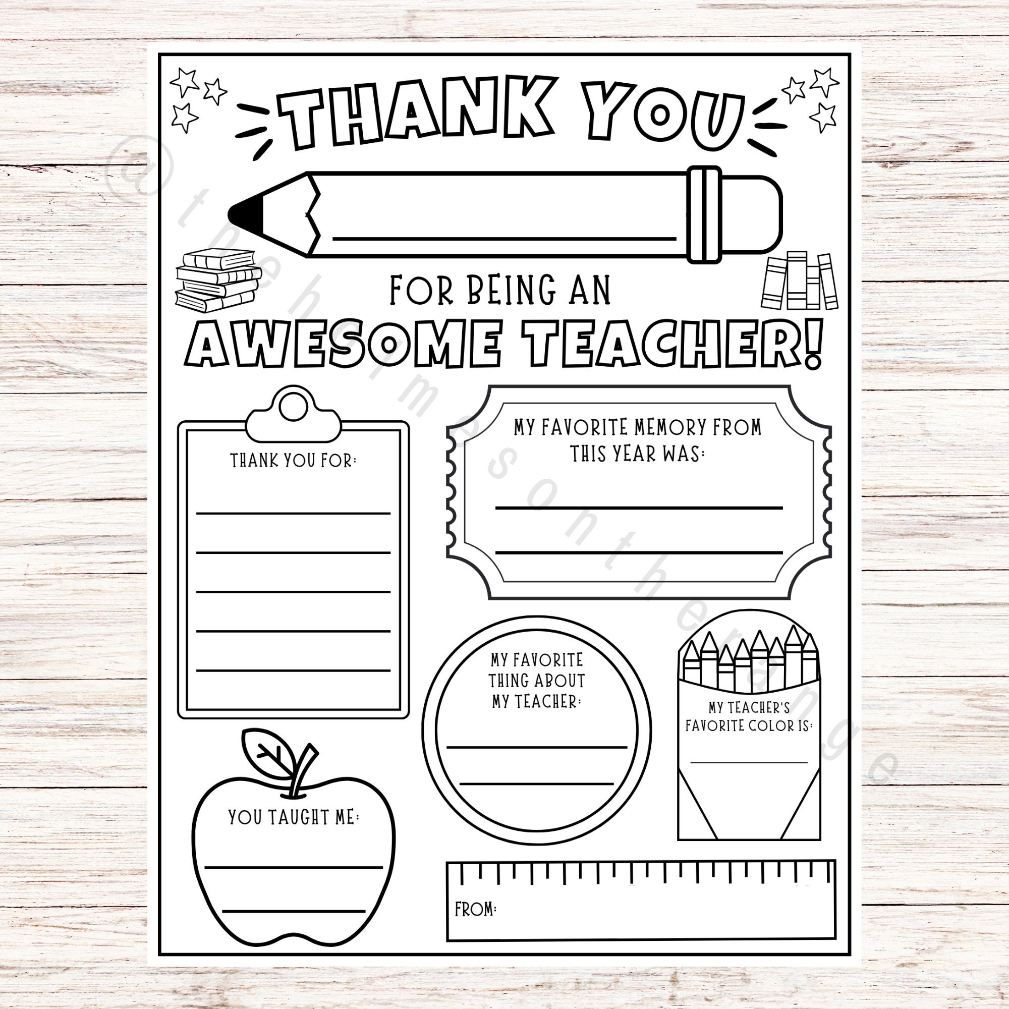 Teacher Appreciation Week Printable | Teacher Appreciation Gift Thank ...