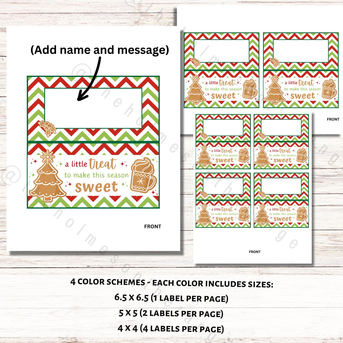 Christmas Treat Bag Topper Label | A Little Treat Christmas Cookie ...