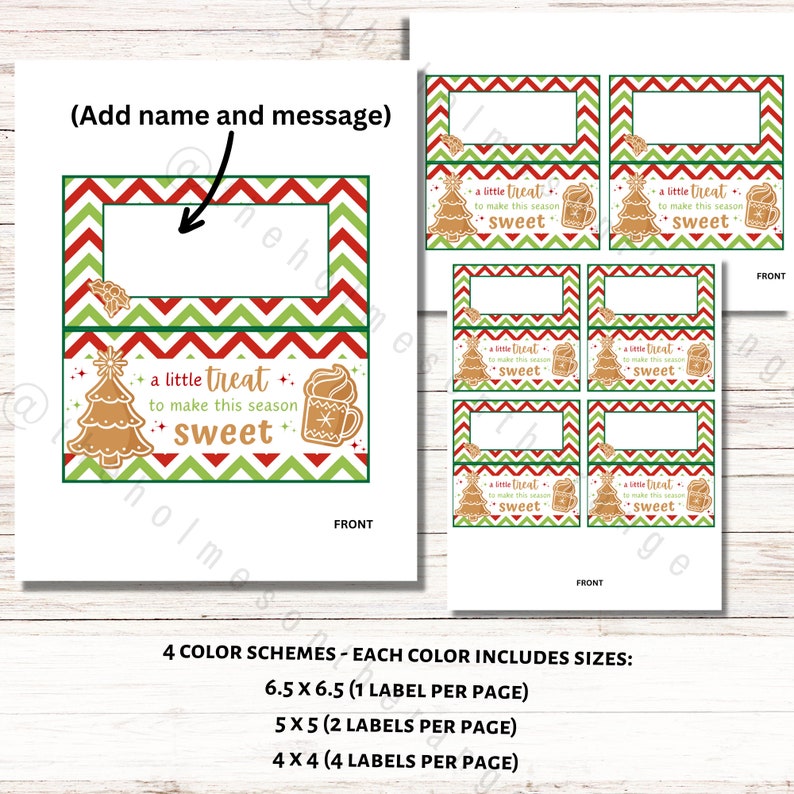 Christmas Treat Bag Topper Label | A Little Treat Christmas Cookie ...