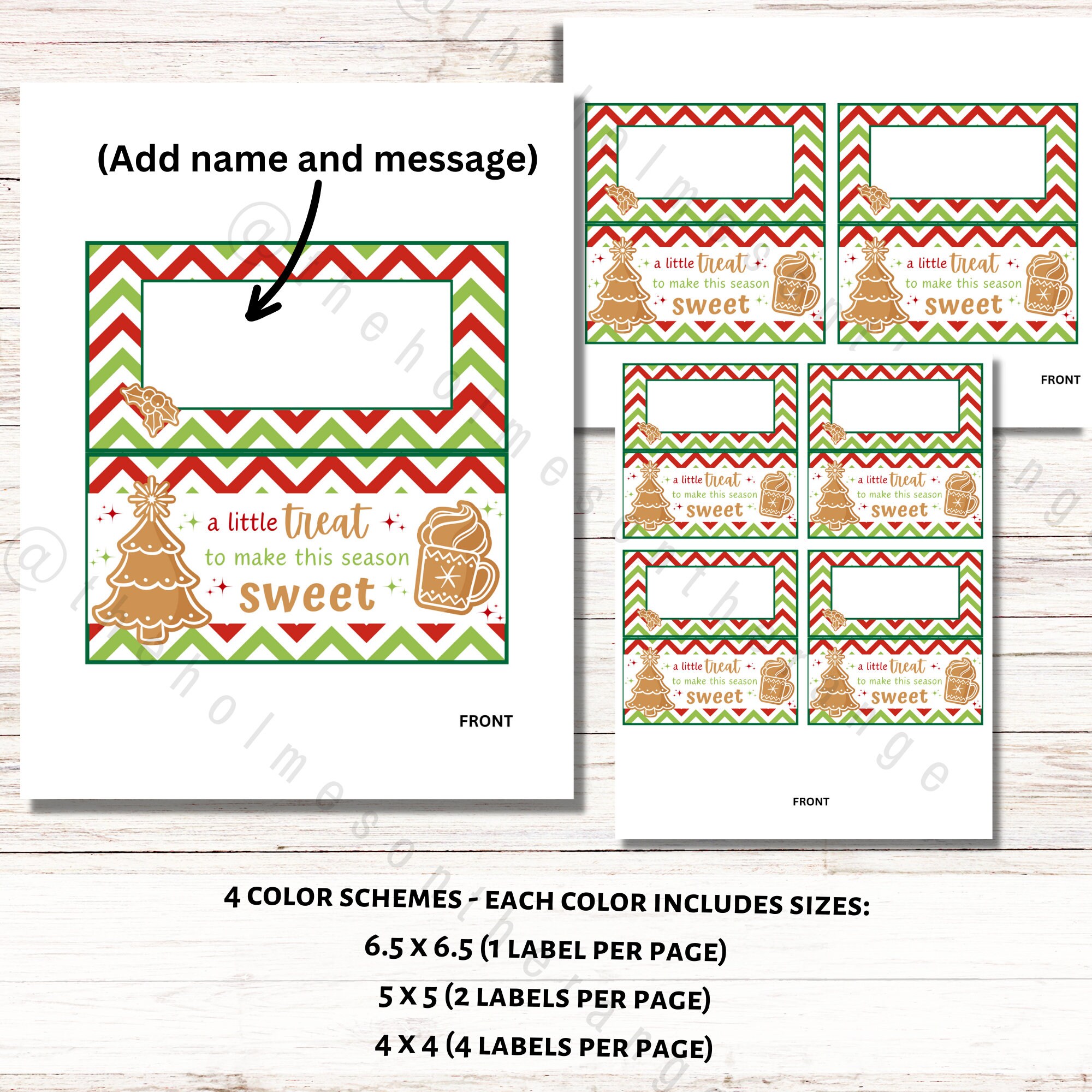 Christmas Treat Bag Topper Label | A Little Treat Christmas Cookie ...