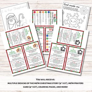 M&M Nativity Christmas Story Printable Tags | Candy Christmas Prayer ...