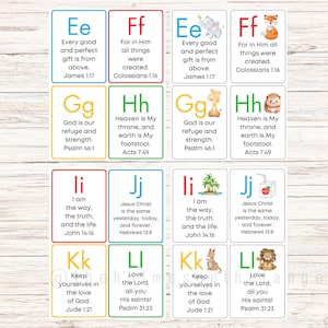 Alphabet Bible Verse Cards | ABC Scripture Cards for Kids | ABC Memory ...