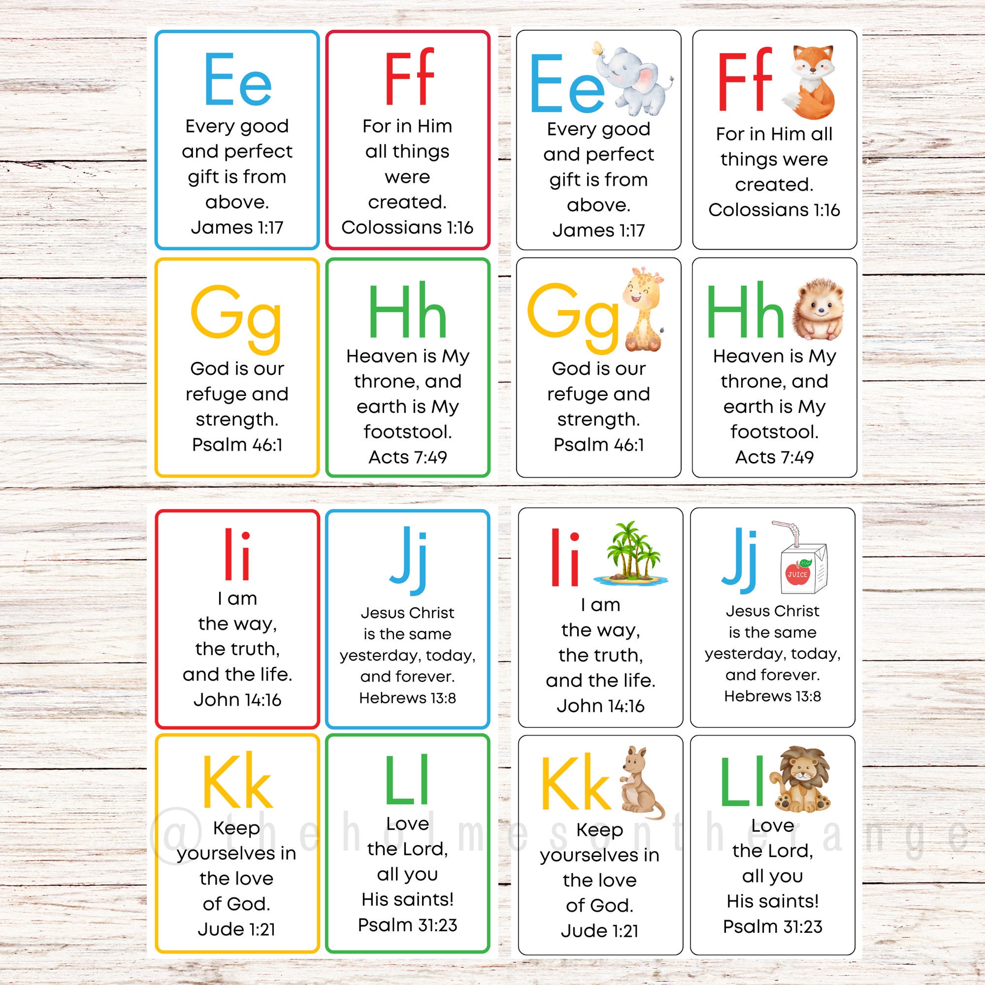 Alphabet Bible Verse Cards | ABC Scripture Cards for Kids | ABC Memory ...