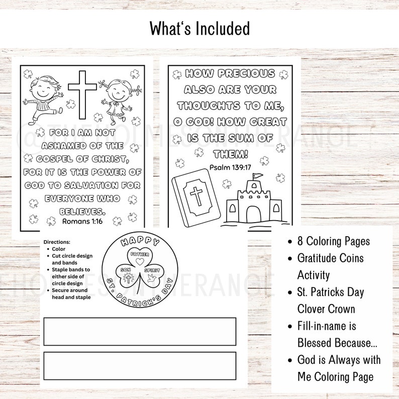 St. Patrick's Day Bible Verse Coloring Pages Activities Bundle ...