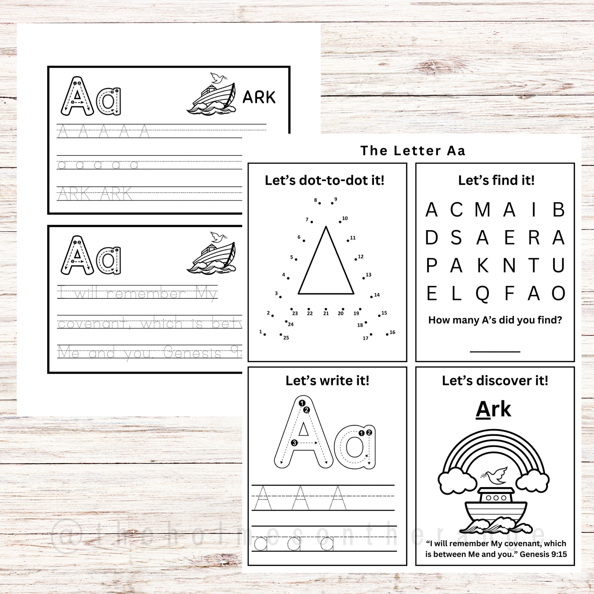 Noah's Ark Bible Study Craft for Kids Letter A Ark Bible Crafts and ...