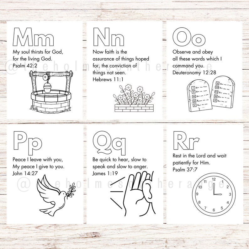 Alphabet Bible Verse Cards ABC Scripture Cards for Kids ABC Memory ...