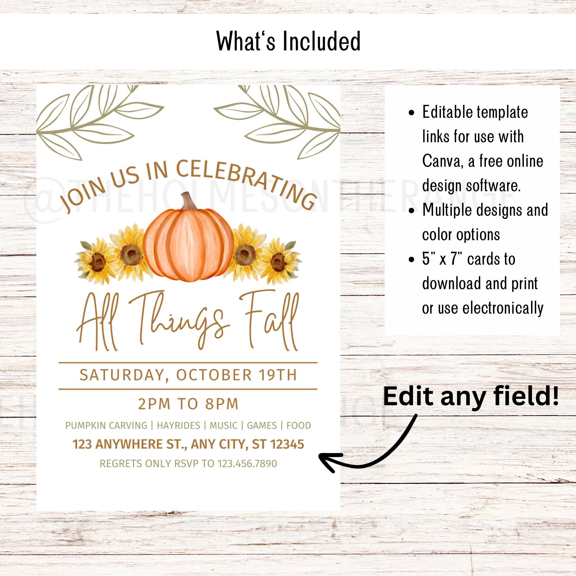 Editable Fall Invite | Harvest Festival Fall Party All Things Fall ...