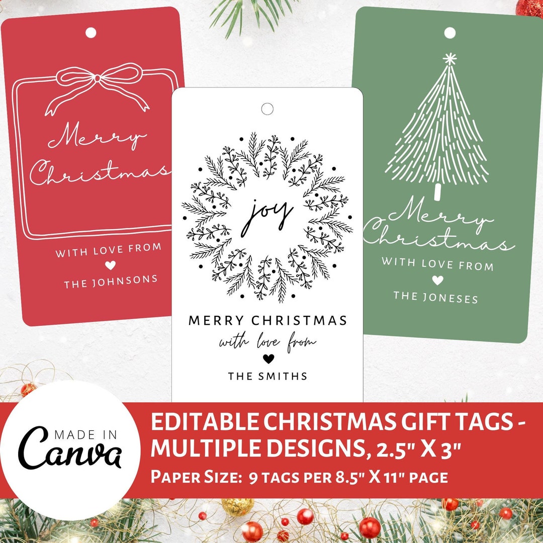 Editable Christmas Gift Tags | Printable Christmas Gift Labels | Gift ...