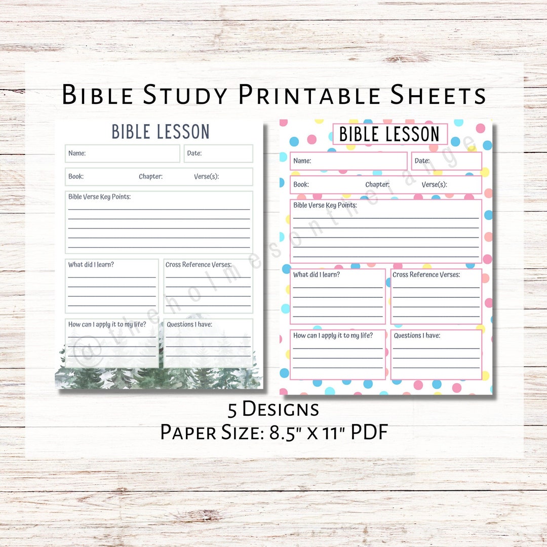 Bible Study Printable Sheets for Kids | Bible Lesson Journal Page ...