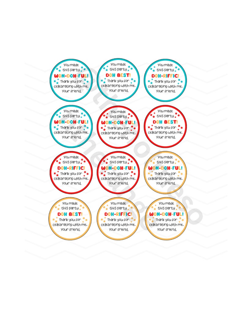 Play-doh Party Favor Tags 1.5 2 and 3 - Etsy