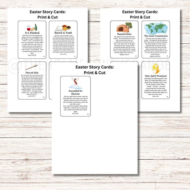 Easter Story Cards and Coloring Book Bundle Holy Week Activity Kids ...
