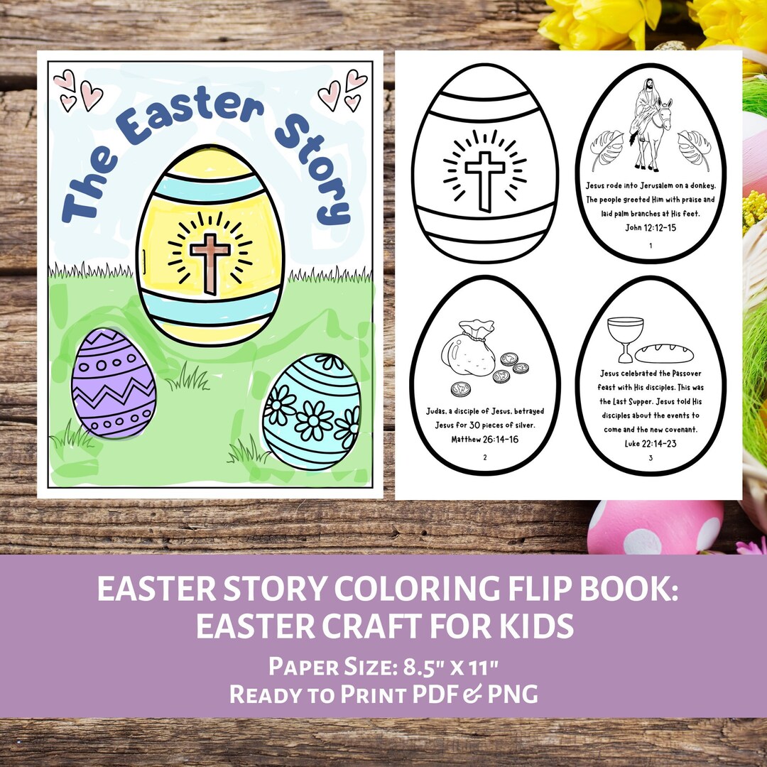 Easter Story Coloring Flip Book | Easter Story Mini Book | Easter Kids ...