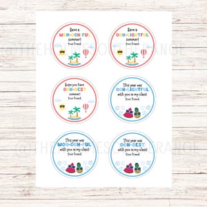 End of Year Play Doh Lid Label Template Summer Classroom Non-candy Gift ...