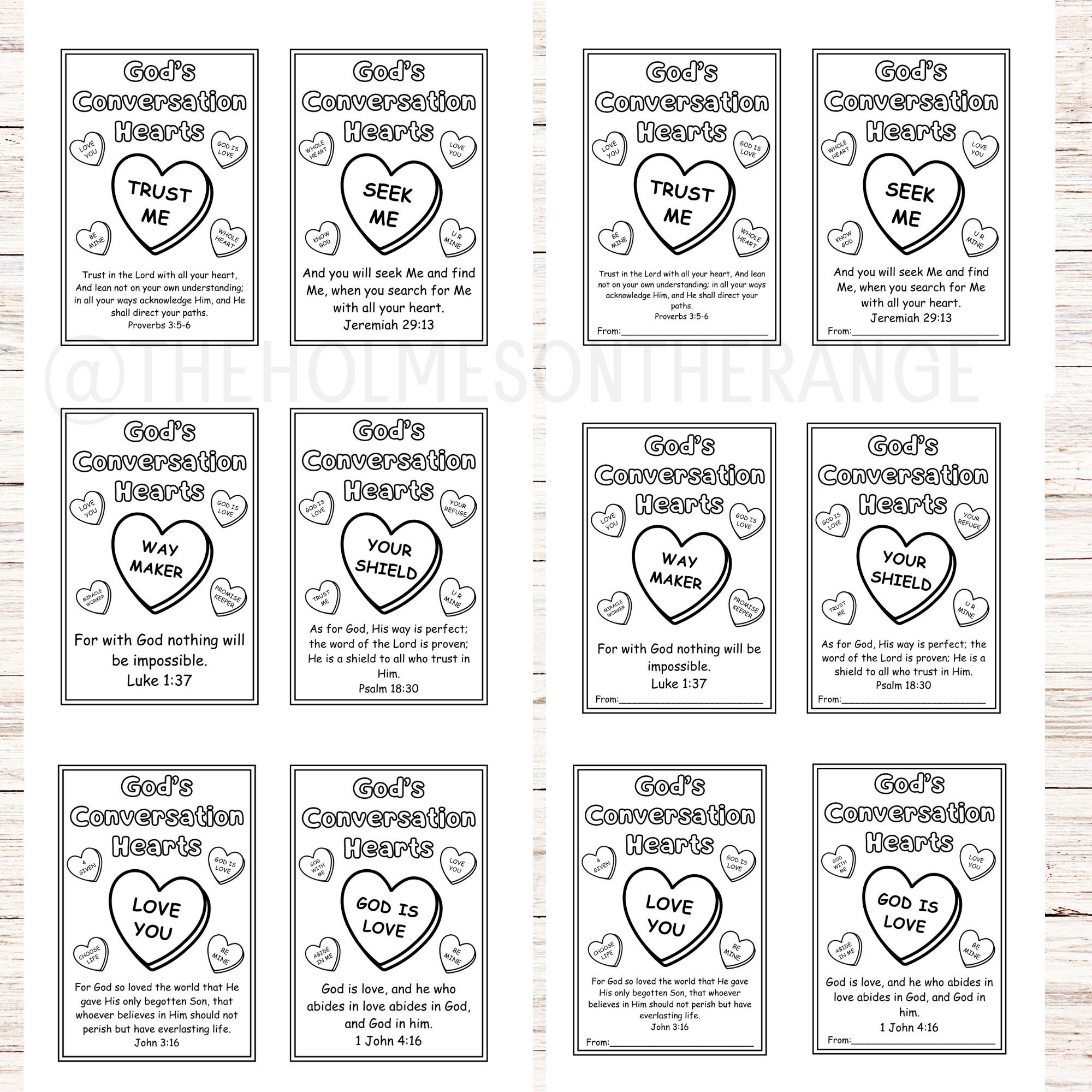 God's Conversation Hearts Printable Valentines Coloring Cards NKJV ...