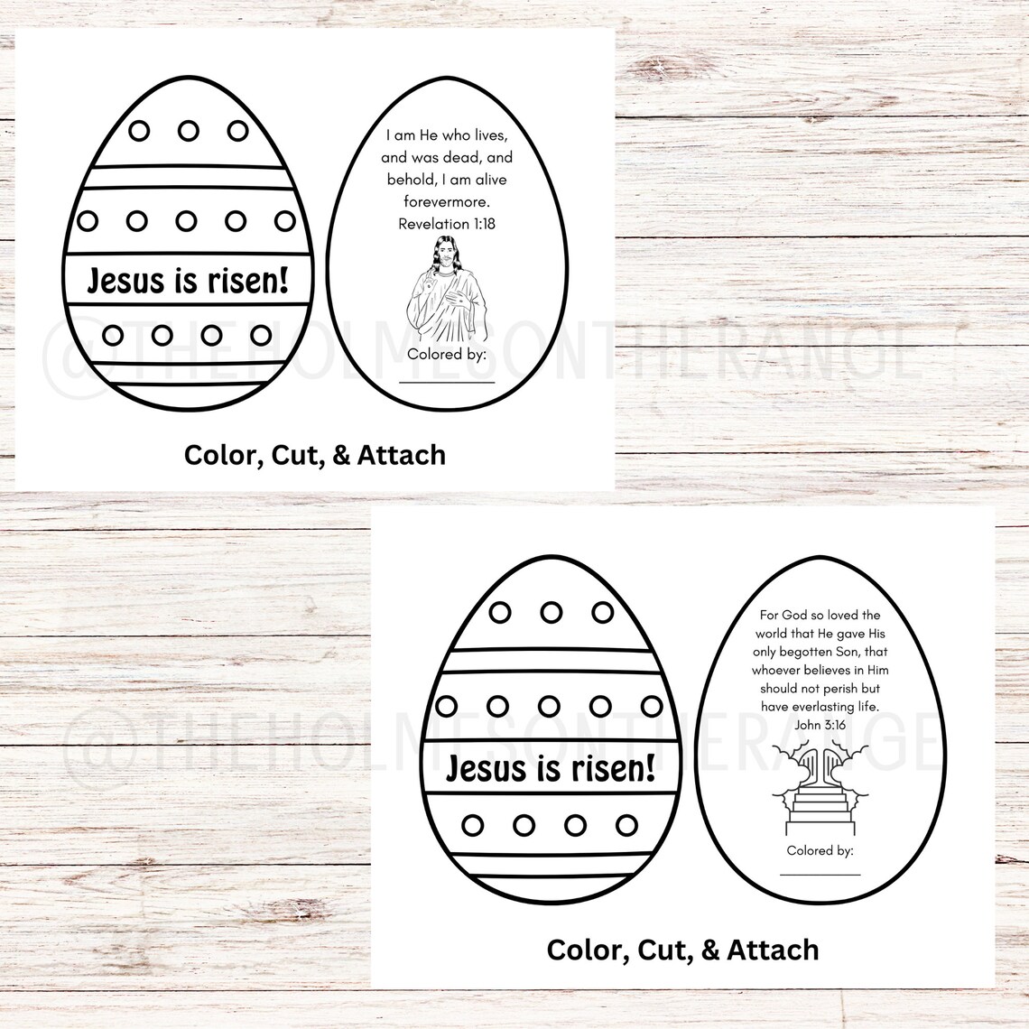 Easter Egg Bible Verse Coloring Bundle Kids Easter Printable Crafts and ...