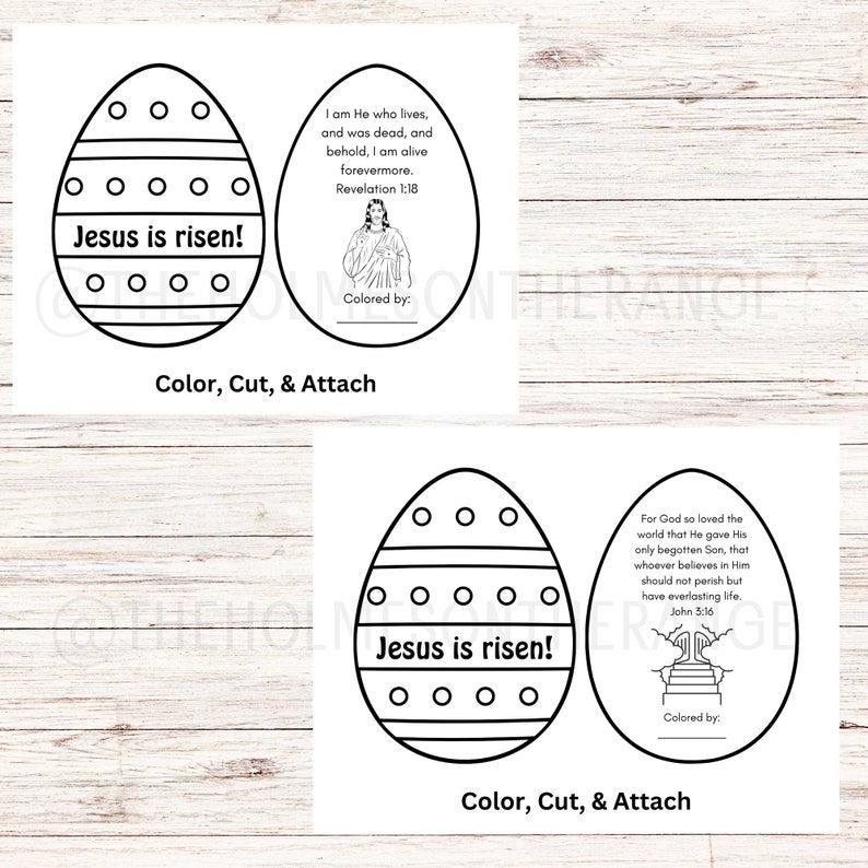 Easter Egg Bible Verse Coloring Bundle Kids Easter Printable Crafts and ...