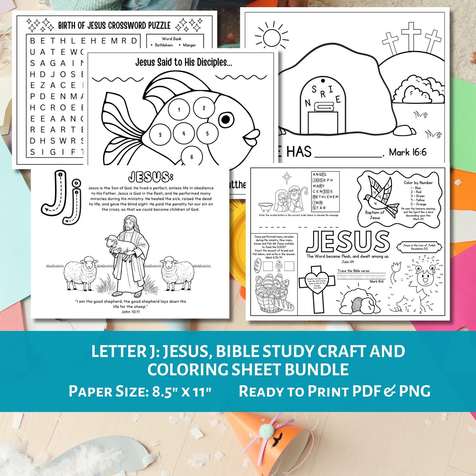 Letter J Jesus Bible Craft Printable for Kids Life of Jesus Bible ...