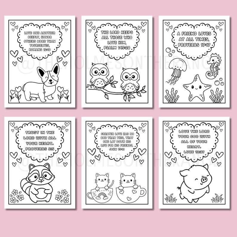 Valentine's Day Bible Verse Coloring Pages & Activity Bundle ...