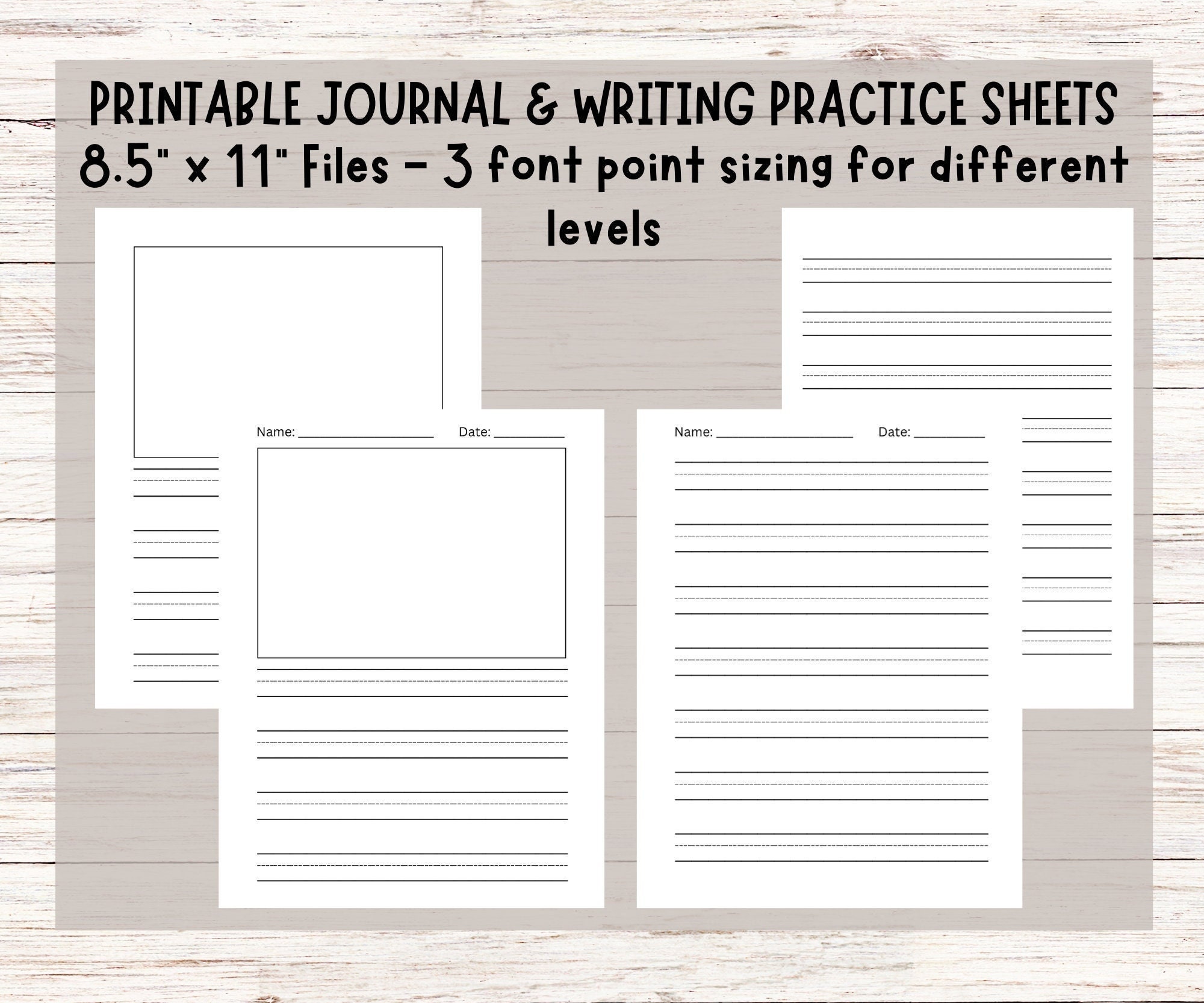 Writing Paper With Picture Box and Blank Practice Sheets | Printable ...