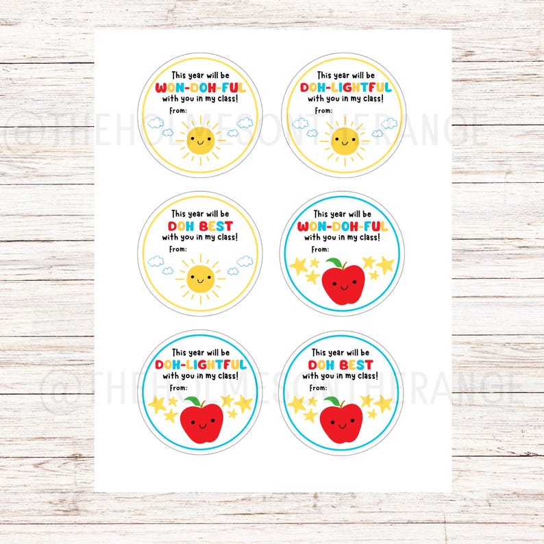 Back to School Play Doh Lid Label Template First Day of School ...