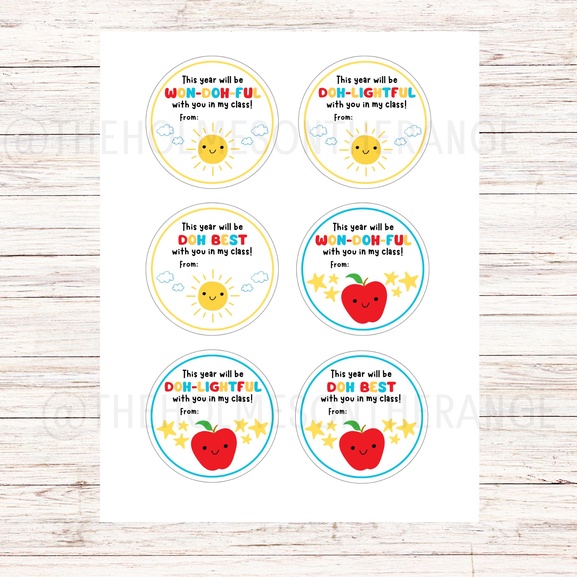 Back to School Play Doh Lid Label Template First Day of School ...