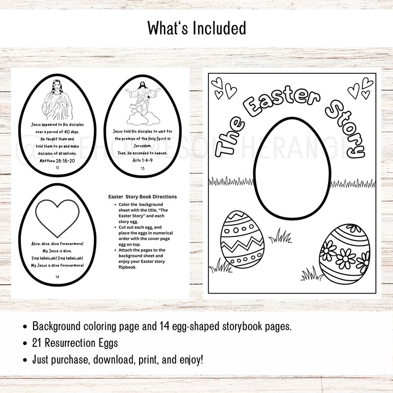 Easter Story Coloring Flip Book Easter Story Mini Book Easter Kids ...