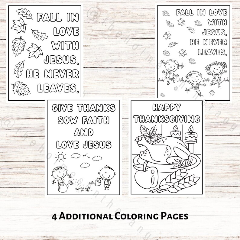 Fall Bible Verse Coloring Pages | Thankful Cards & Activities ...