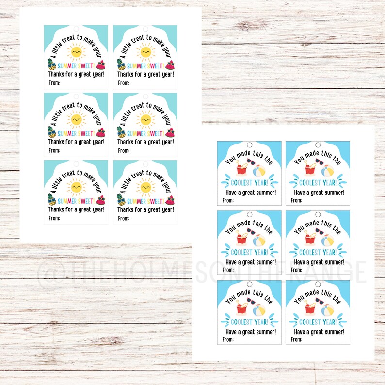 End of the Year Printable Gift Tags for Student Gifts and Teacher Gifts ...
