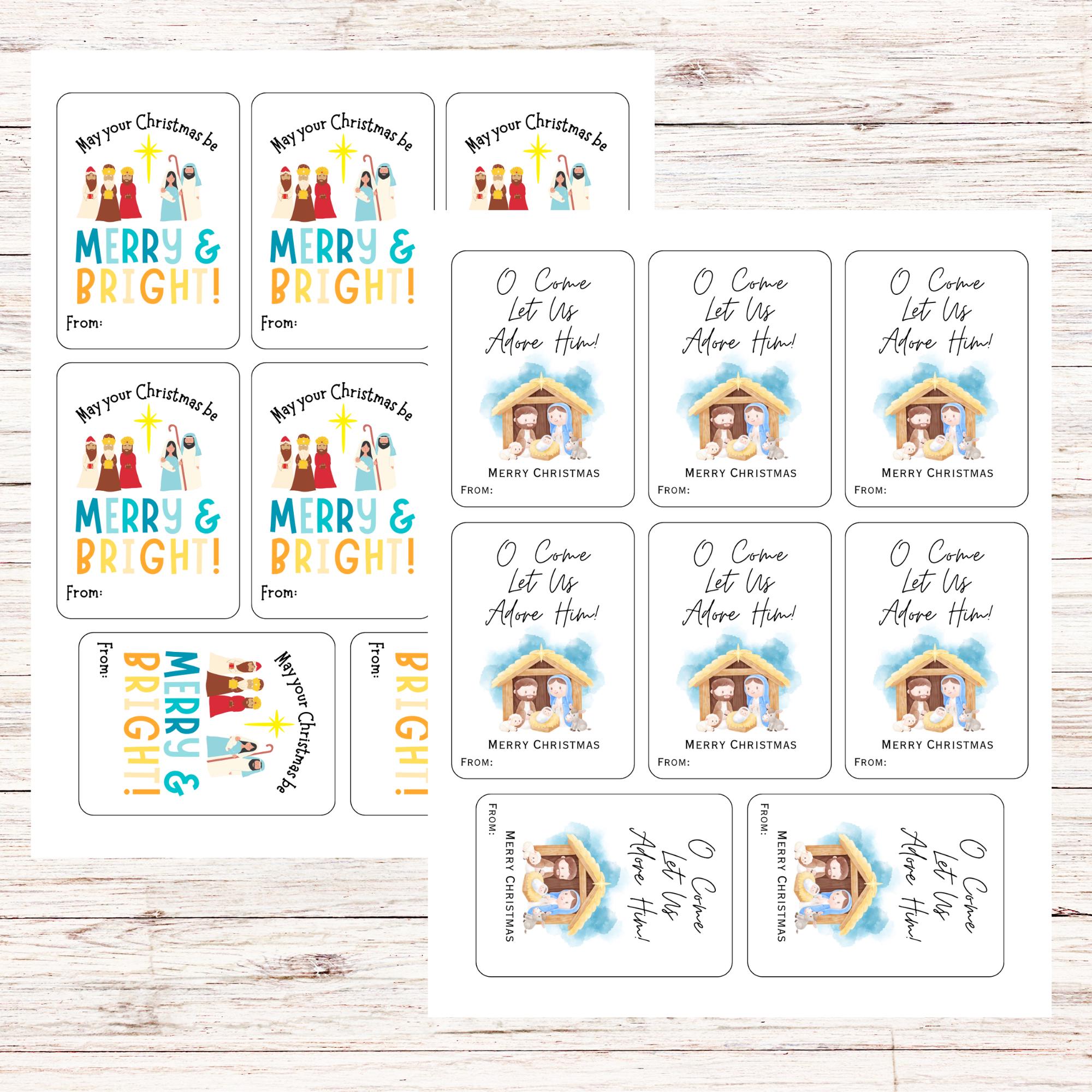 Christmas Gift Tags Editable Printable | Merry & Bright Treat Tags ...