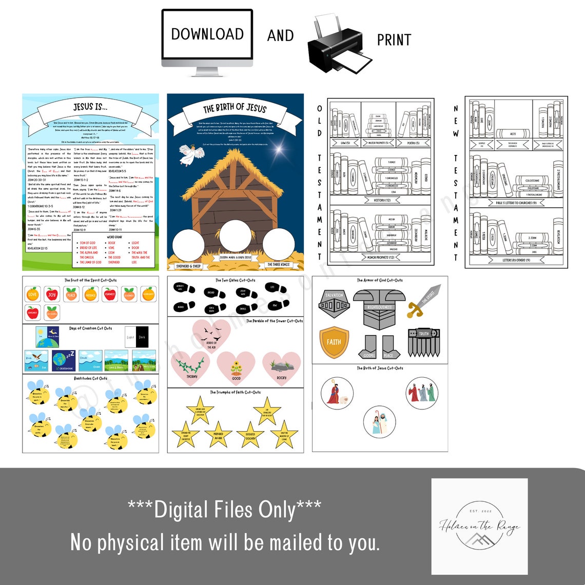 Bible Busy Book for Kids Printable Activity Sheets Church Busy Binder ...