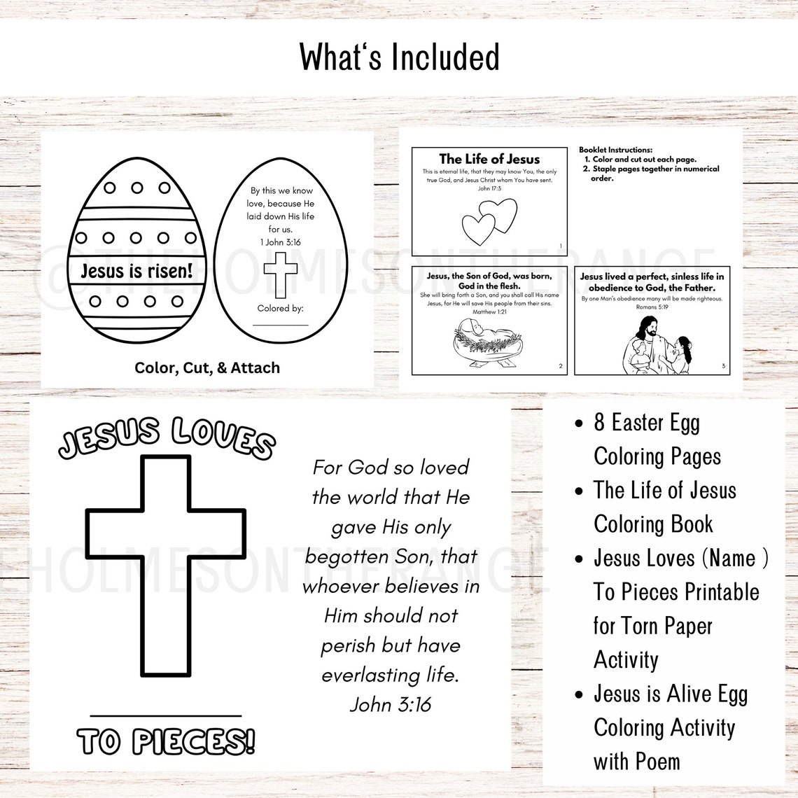 Easter Egg Bible Verse Coloring Bundle Kids Easter Printable Crafts and ...