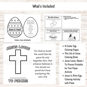 Easter Egg Bible Verse Coloring Bundle | Kids Easter Printable Crafts ...