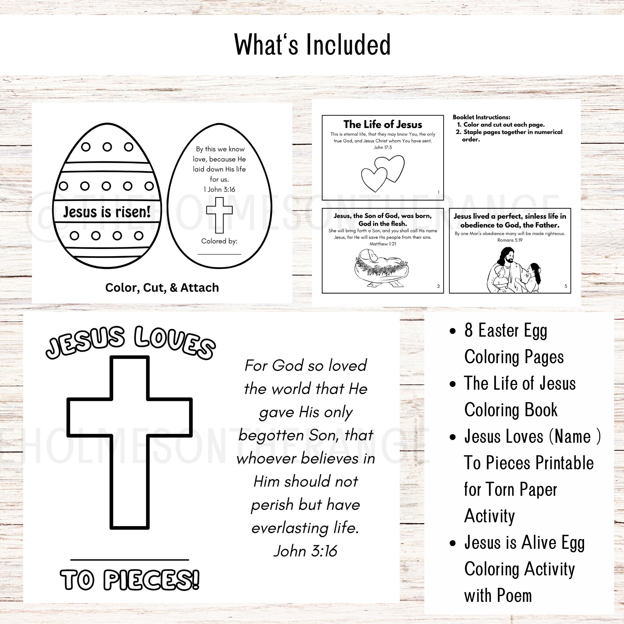 Easter Egg Bible Verse Coloring Bundle Kids Easter Printable Crafts and ...
