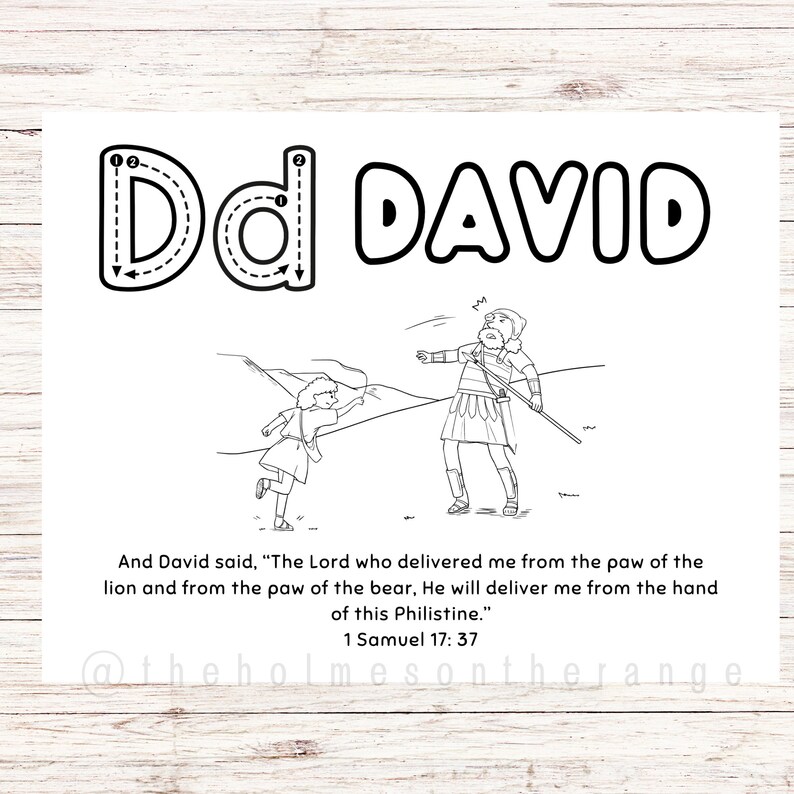 Letter D David Bible Craft for Kids David & Goliath Kids Bible Lesson ...