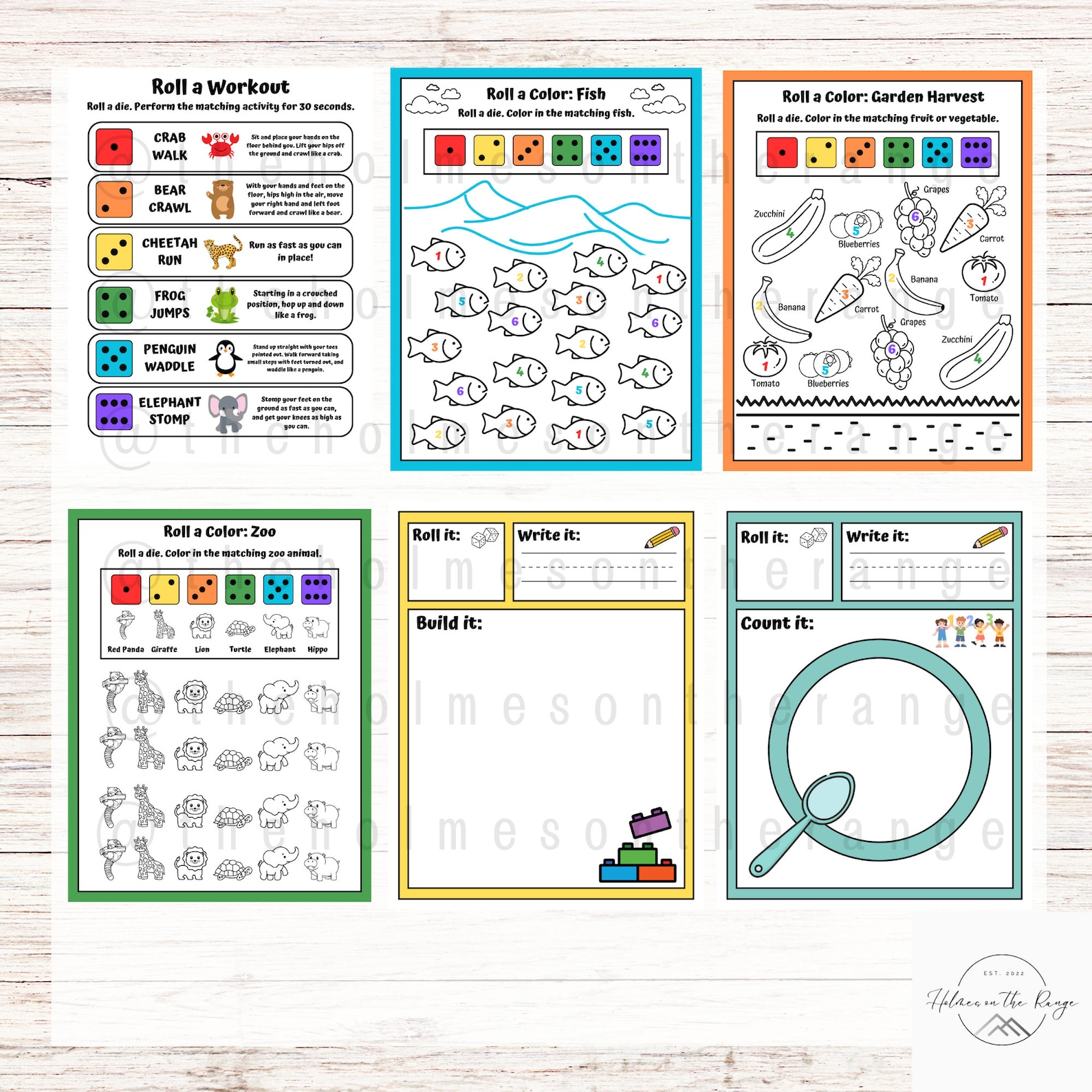 Dice Games for Kids Preschool Kindergarten Math Reading Writing ...