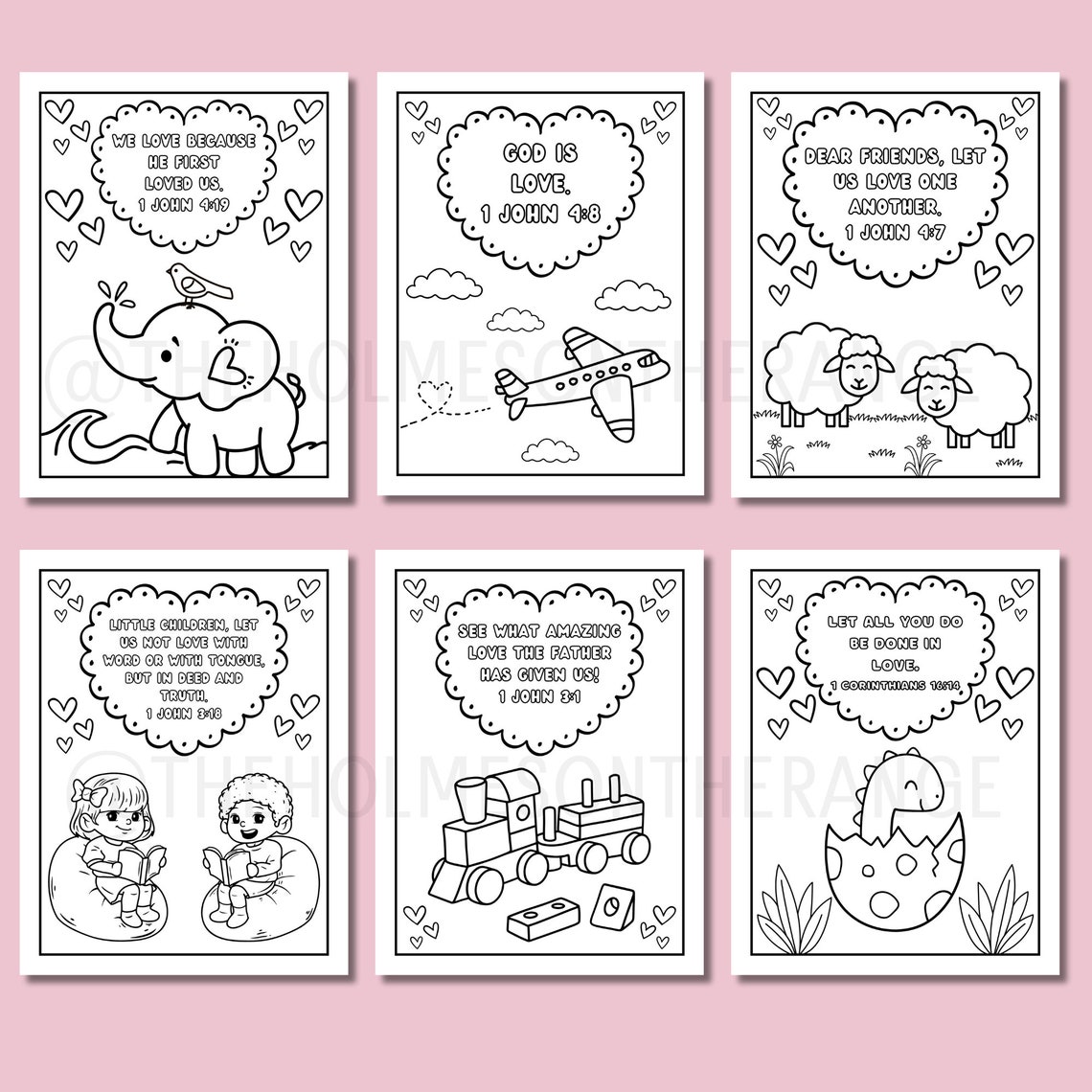 Valentine's Day Bible Verse Coloring Pages & Activity Bundle Scripture ...